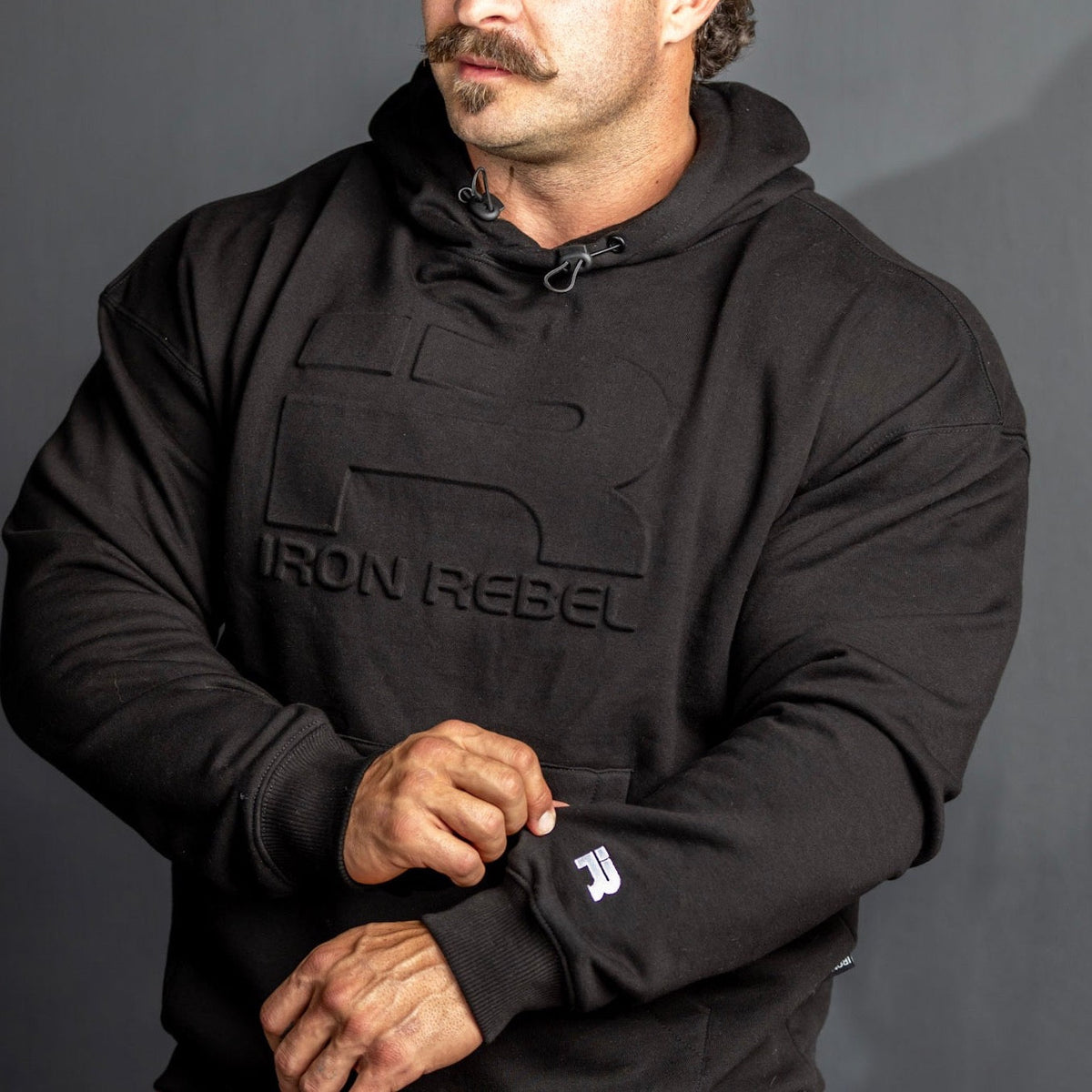 Embossed Hoodie (Black) – Iron Rebel Canada
